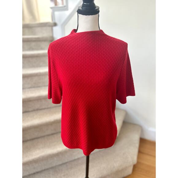 Pendleton | Sweaters | Vintage Pendleton Merino Wool Textured Red Mock ...